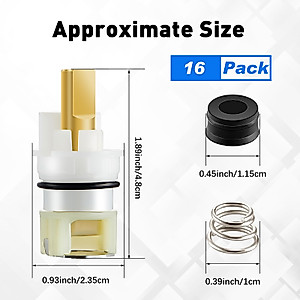 Honoson 16 Pieces Rp25513 Faucet Stem Replacement Faucet Repair Kit with Rp4993 Seat and Spring, 8 Cartridge for Bathroom Kitchen Lavatory