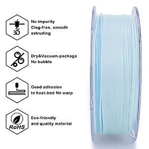 ZIRO 3D Printer Filament,Translucent PLA Filament 1.75mm,Multicolor Rainbow PLA Filament,1KG/2.2lb,Season Series - Winter