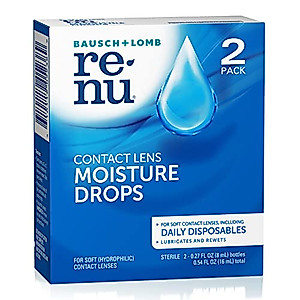 Bausch + Lomb ReNu MultiPlus Lubricating & Rewetting Drops, 0.27 Ounce Bottle Twinpack (Packaging May Vary)