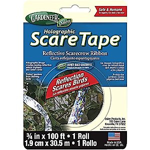 DALEN Holographic Scare Reflective Tape – Bird Deterrent Tape with Metallic Noise Feature, Broad Application and Easy to Use Bird Scare Ribbon (3/4" x 100') - 1 Roll