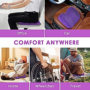 Enhanced Full Gel Seat Cushion for Sitting - Hip, Coccyx, Sciatica, Pressure Sores Tailbone Pain Relief Pad, Seat Cushion for Car, Wheelchair, Desk, Stadium - Egg Sitter Cushion for Pressure Relief
