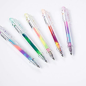 Mnixy Youkai Rainbow Color Gel Ink Rollerball Pen Retractable（5 pack）