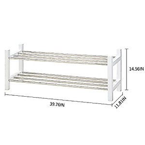 TOYLNGA Storage Racks and Shelving,Free Standing Shoe Racks,2 Tier Shoe Shelves,Wall Mounted Hanging Shelf,Modern Shelves for Bedroom,Shelving for Living Room,Office Storage and Organization (White)