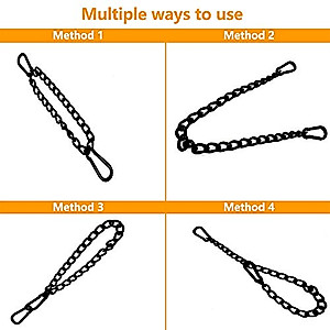 SFEEXUN Hanging Chair Chain with Carabiners, Heavy Duty 660LBS Capacity Stainless Steel Hanging Kits for Punching Bags Hammocks (Silver, 24)