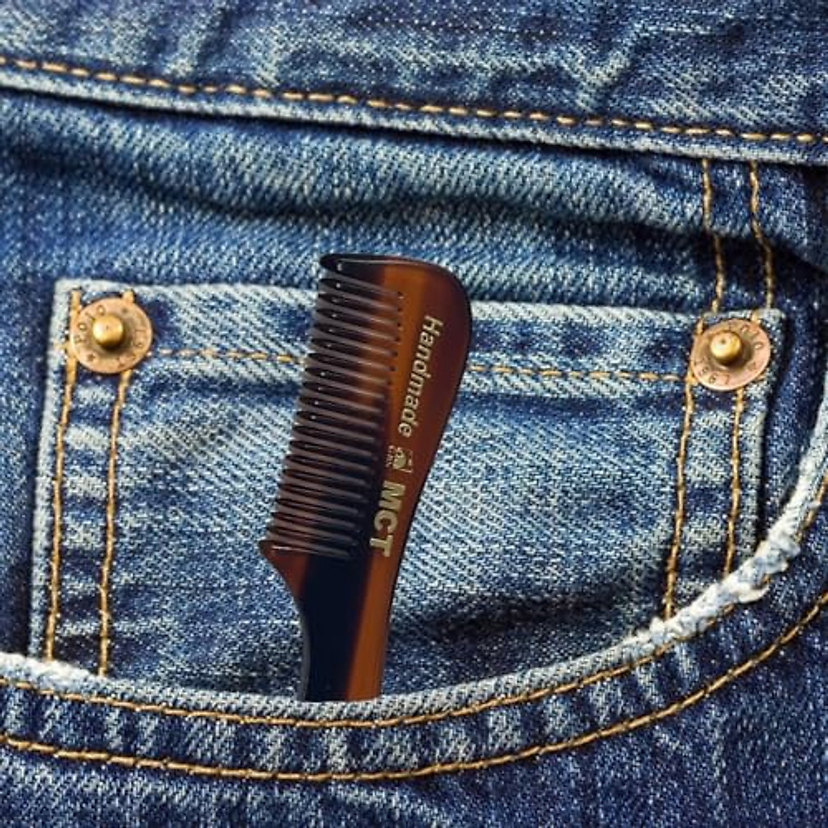 G.B.S Handmade 3in Pocket Comb for Beard and Mustache Styling, MCT, Pack of 3 Mustache Comb Pack