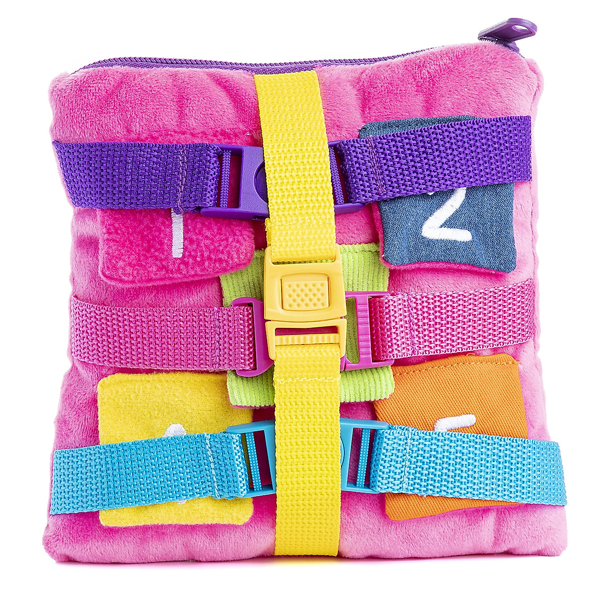 Buckle Toys - Bella Square - Learning Activity Game - Develop Motor Skills and Problem Solving - Travel Essential for Toddlers 1-3