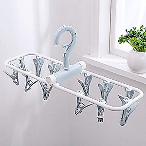 Groupcow 2 Pack Clip and Drip Hanger Portable Travel Hanger Drying Rack 12 Clips