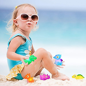 Dinosaur Toy Auto Flashing Dinosaur Model Glowing Figures Bath Toy Playset 5 pcs