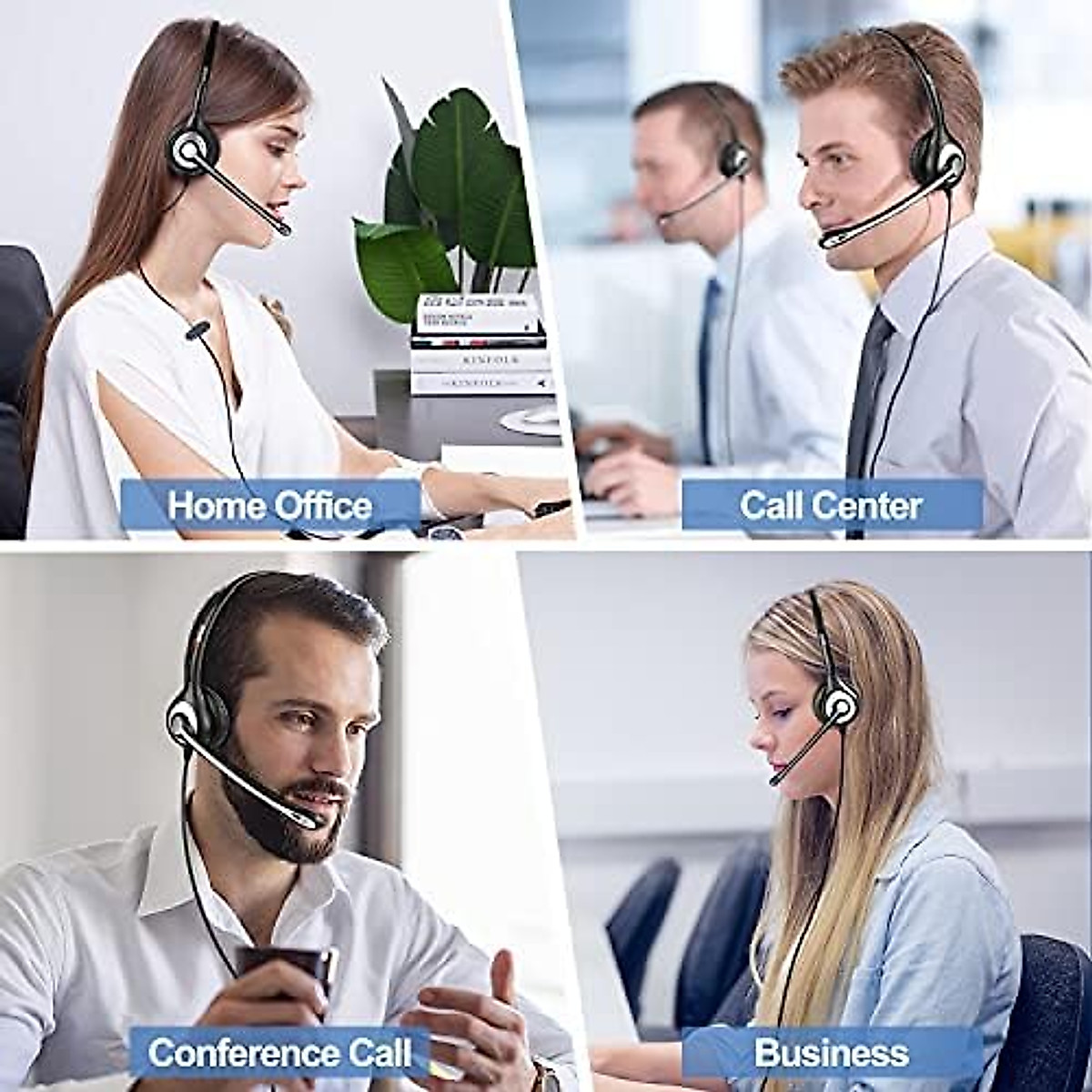 Phone Headset with Microphone Noise Cancelling & Mute Switch, RJ9 Telephone Headsets Compatible with Cisco Office Landline Phones 6851 6945 7841 7861 7942 7945 7961 7962 7965 8811 8841 8845 8851 8861