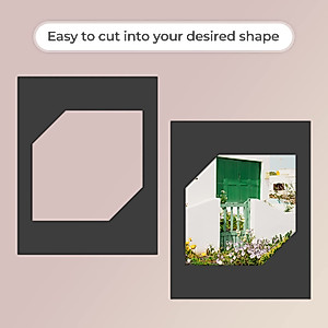 Frametory, 11x14 Black Uncut Picture Mat Boards, Backing Boards for Frames, Photos, Crafts - Pack of 12