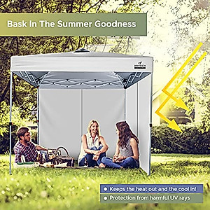 Britech Canopy Tent Sidewall Only (White) – Fire Retardant Certified Canopy Sidewalls 10x10 – Easy to Set Up Canopy Sun Walls – Durable and Stable Side Walls for Canopy