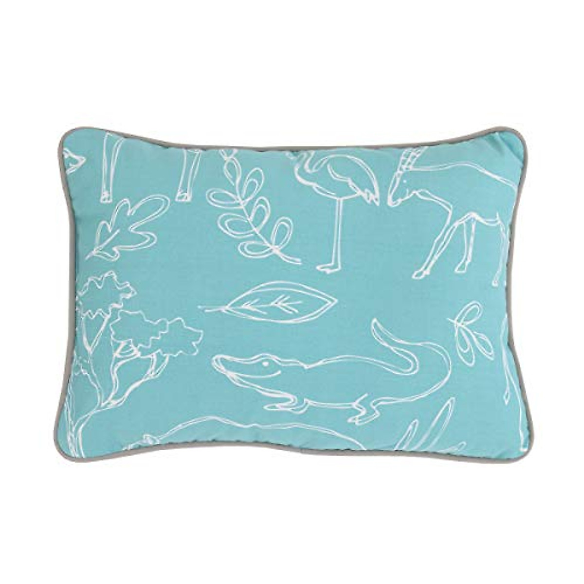 NoJo Dreamer Modern Safari Blue 8 Piece Nursery Crib Bedding Set, Turquoise/Grey