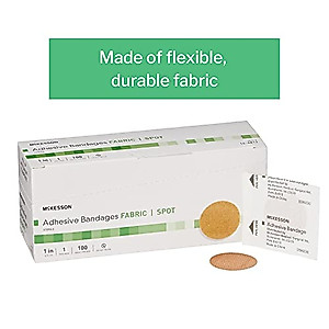 McKesson Adhesive Bandages, Sterile, Fabric Spot, 1 in, 100 Count, 1 Pack