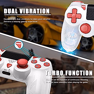 Gamrombo Wireless Controller for PS4, Wireless Gamepad Compatible with Playstation 4/Slim/Pro/PC, Built-in 1000mAh Battery with Turbo/Dual Vibration/6-Axis Motion Sensor