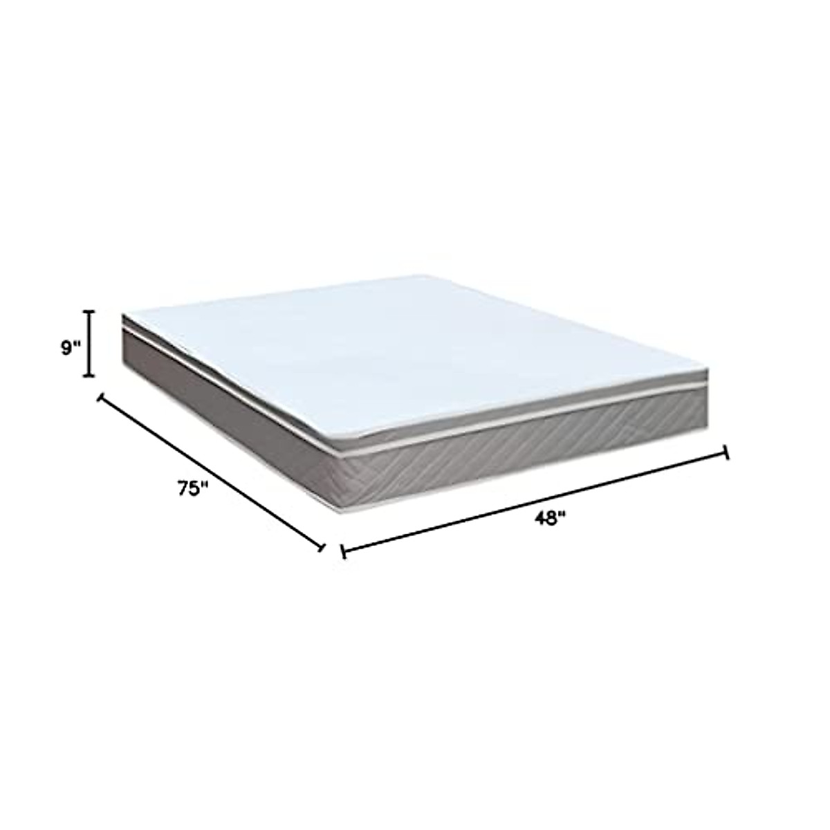 Greaton, 9-Inch Medium Eurotop Single Sided Innerspring Fully Assembled Mattress, 74" X 48"