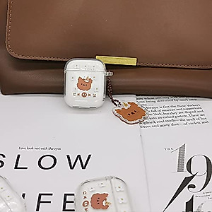 Compatible with AirPods Case Bear, Clear Smooth Soft TPU Cartoon 3D Animal Design Cover Case for Airpods 1/2, Girls Women Funny Kawaii Cute Case for AirPods 1&2 Generation - Bear