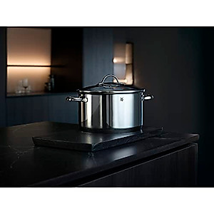 WMF Pot Set 4-Piece Provence Plus Pouring Rim Glass Lid Cromargan® Stainless Steel Polished Suitable for Induction Hobs Dishwasher-Safe, Silver, 52.7 x 28.8 x 21.8 cm