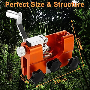 Chainsaw Sharpener, Chainsaw Sharpening Jig Hand Crank with 3 Grinding Rod, Portable Manual Steel Chainsaw Blade Sharpener Tool Attachment for Gas/Electric Chain Saw, Lumberjack and Garden Worker