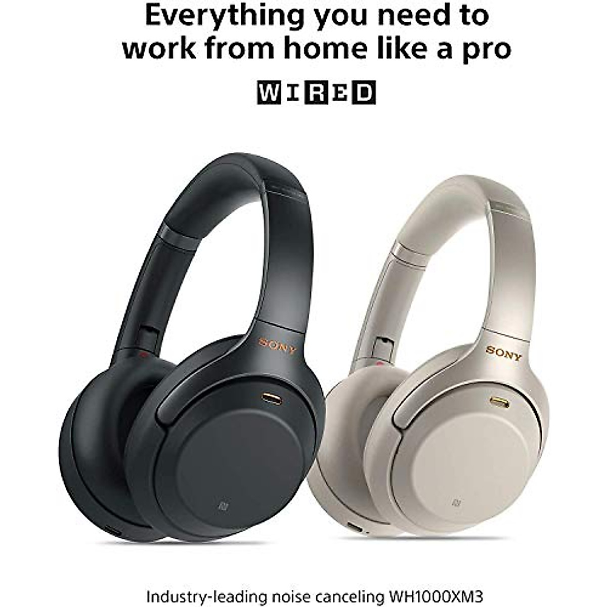 Sony WH1000XM3 Noise Cancelling Headphones, Wireless Bluetooth Over the Ear Headset – Black (2018 Version)