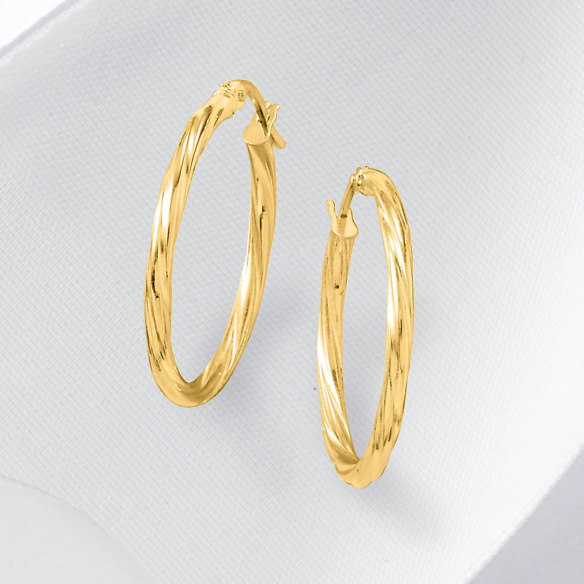 Ross-Simons Italian 14kt Yellow Gold Twisted Hoop Earrings