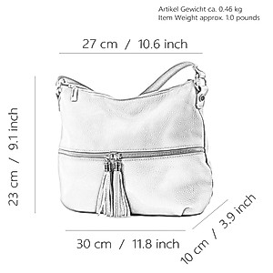 modamoda de - T159 - ital shoulder bag Shoulder bag made of leather, color: mustard yellow