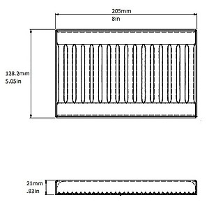 Drip Tray, Medium Duty, Aluminum,8"x5"x.75, 5004077