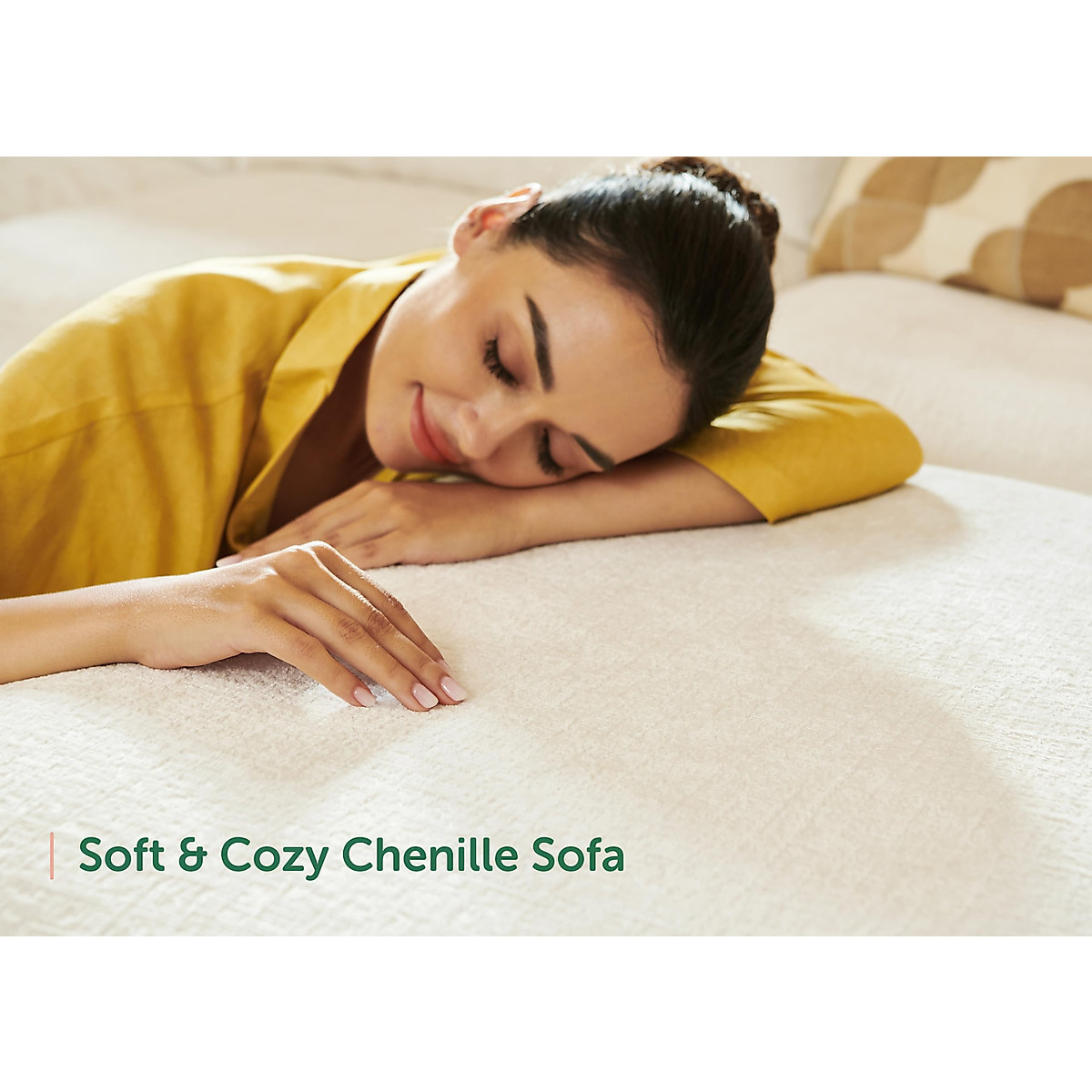 HONBAY Modular Sectional Couch with Storage Seats, L Shaped Sectional Sofa with Storage, Chenille Sectional Couches for Living Room, Beige