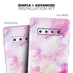 DesignSkinz Pink 32 Absorbed Watercolor Texture Protective Vinyl Decal Wrap Skin Cover Compatible with The Samsung Galaxy S20 (Screen Trim & Back Glass Skin)