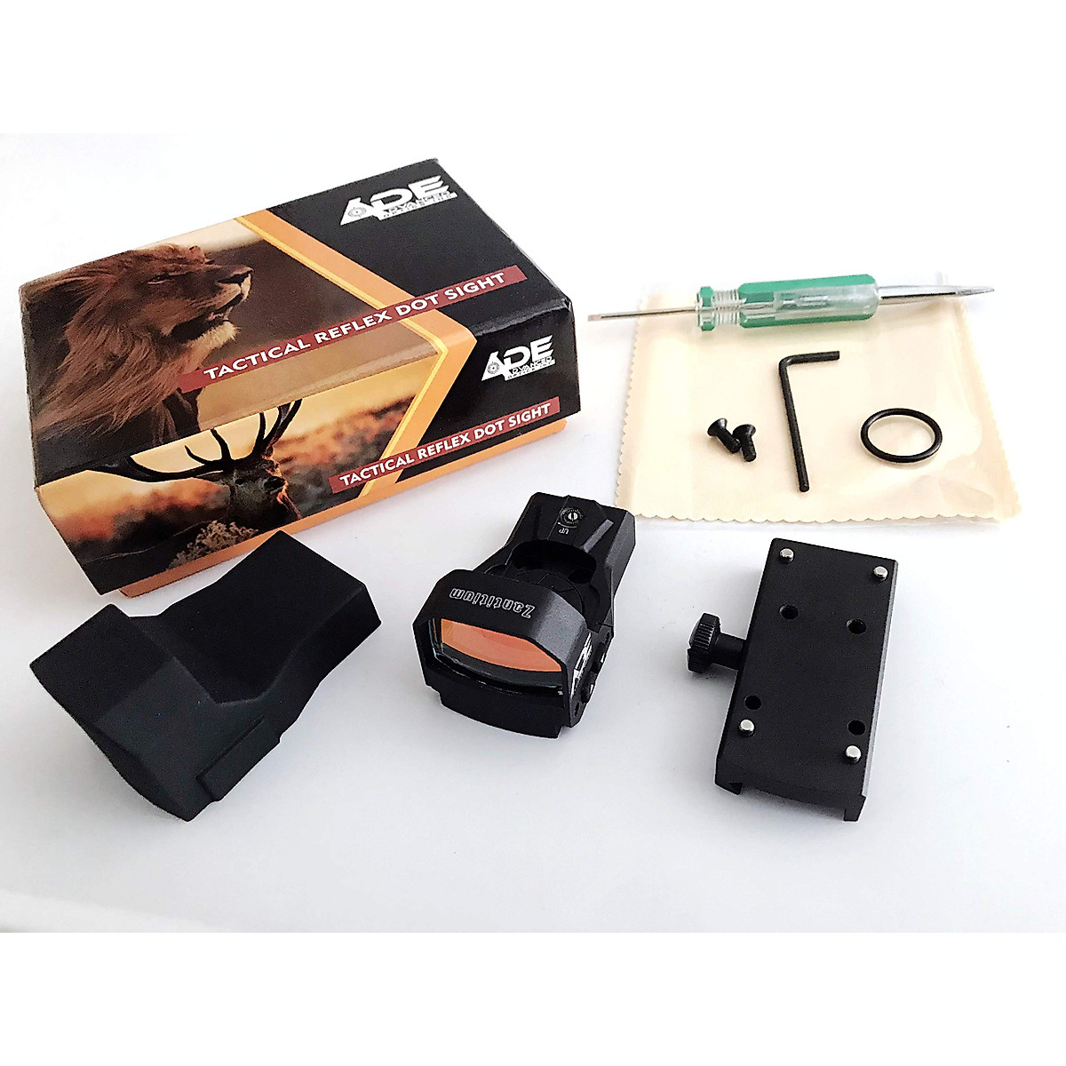 Ade Advanced Optics Zantitium RD3-015 Red Dot Sight + Optic Mounting Plate for 1911 Novak Rear Sight Pistol