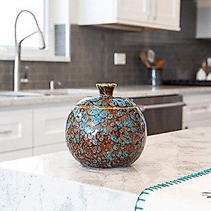 Fruit Fly Jar Trap - Decorative, Effective, Kid and Pet Friendly (Marbled Turquoise)