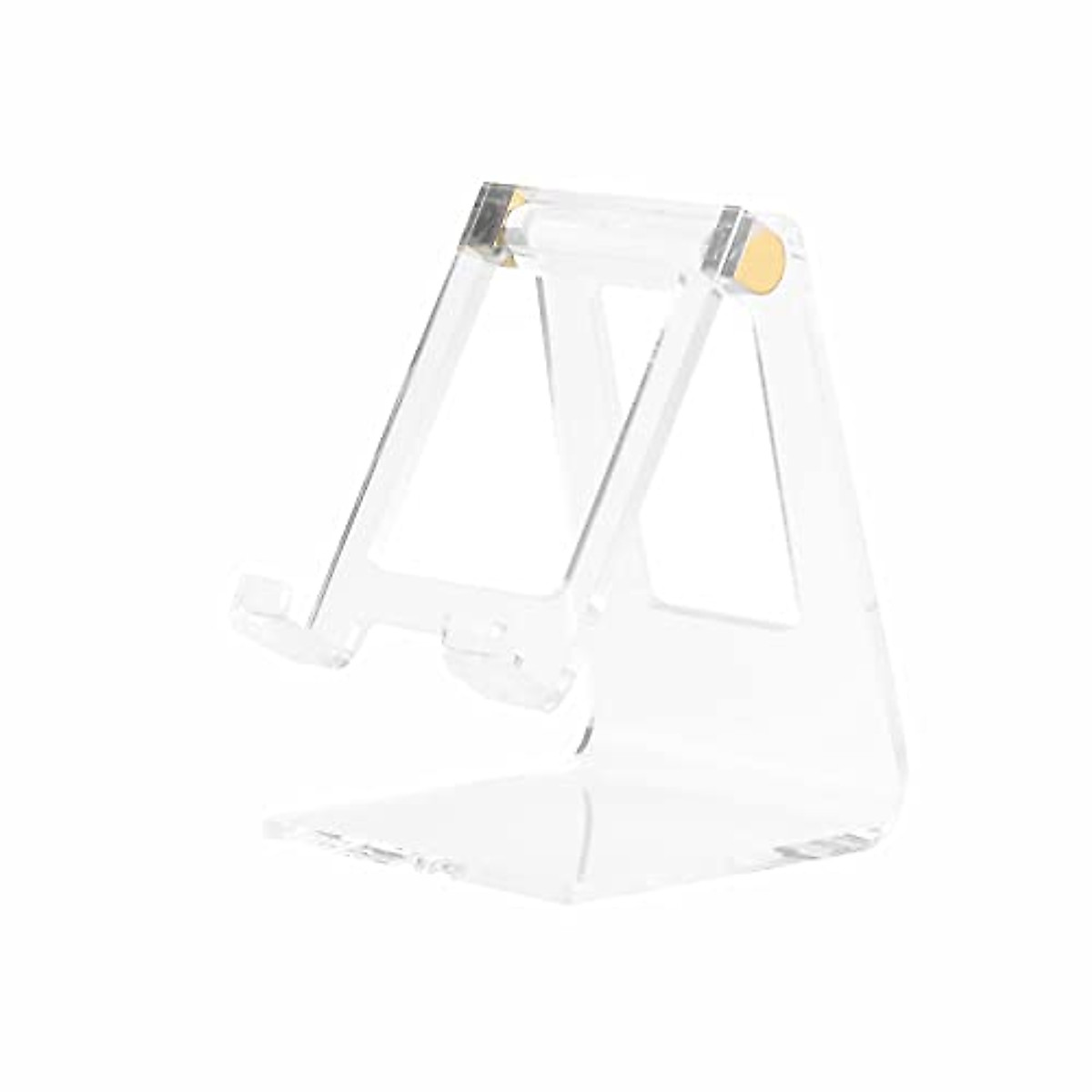 ELLÁRI - Phone Stand for Office Desk Adjustable Angle Clear Acrylic Compatible with Loopycases, Popsockets, All Kickstands, Kindle, Small Tablets, iPhone, Samsung, LG, Google