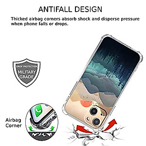 Vesidurt Mountain Sunset for iPhone 13 Mini Case,Nature Wilderness Landscape Pattern Case for Men Women,Trendy Soft TPU Protective Case for iPhone 13 Mini