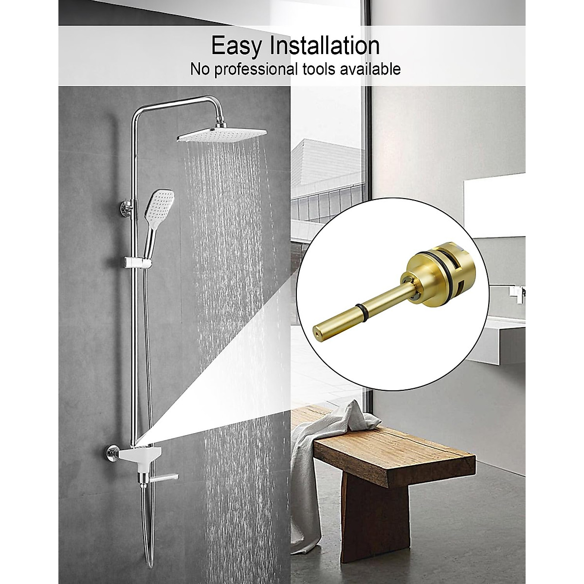 6 Setting Diverter Cartridge Replace RP51919 Fit for R11000 R22000, 6 Way Shower Faucet Valve Brass Faucet Replacement