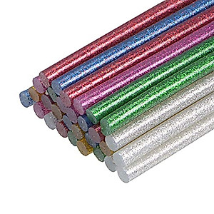 uxcell Mini Hot Glue Gun Sticks 4-inch x 0.27-inch for Glue Guns, Glitter Colorful 30pcs