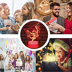 Dragon Lamp Dragon Toys Night Light for Kids Room 16 Colors Changing with Remote,Smart Touch Bedside Lamp Birthday Gifts for Girls Age 3 4 5 6 7 8 9 10 11 Year Old Boys Girl Gifts