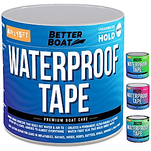 White Waterproof Tape for Leaks Thick Heavy Duty Water Proof Tape Sealing Marine Grade Outdoor Pools, Gutter, Underwater, Stop Leak Seal Tape Waterproof Repair Patch & Seal Sealant 15 Feet x 4 Inches