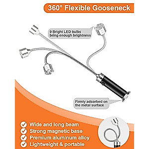 LED Outdoor Grill Light Accessories: Birthday Gifts for Men Him Women Dads Husbands Friends, Father's Day Unique GrillIing Gadgets Barbecue Party Supplies, Super Bright Magnetic BBQ Lights, 2 Pack