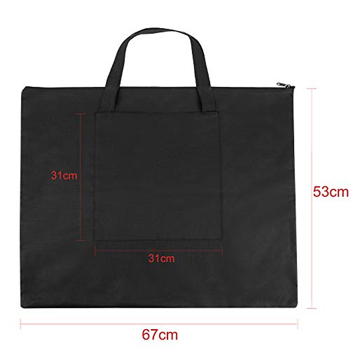 Light Weight Art Portfolio Tote Bag 20 x 26 Inches Waterproof Artist Carrying Case Poster Board Storage Bag Sketching Painting Drawing Art Supplies Holder for Student Art Work Portfolio - Black