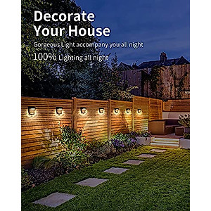 Whousewe Solar Fence Lights, Solar Garden Fence Lights, Decorative Garden Lights with 2 Mode, Waterproof Solar Wall Lights, Wireless Solar Lights Outdoor for Garden,Fence,Patio,Gate,Yard（1 Pack）