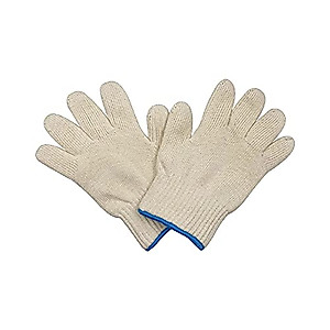 Heat Resistant Oven Mitts, Yarn High Temperature Resistant Kitchen Gloves with Fingers, Durable Gloves for Oven BBQ Garden Work (2 Pair, Orange+White)