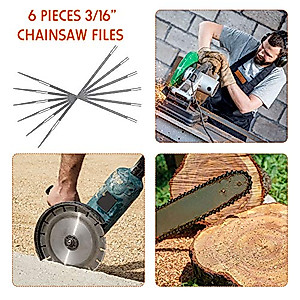 Honoson 6 Pieces 3/16 Inch 4.8 mm Chainsaw Chain Sharpening Round Files for Sharpening and Filing Chainsaws and Other Blades