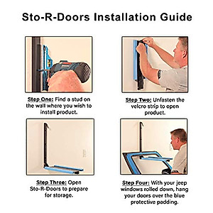 Highly Driven Products Wall Mounted Door Storage Racks Fits Jeep Doors 1941-Present. STO-R-Doors 150lbs Capacity