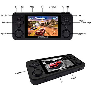 ANBERNIC RG351P Handheld Game Console with 64G TF Card 2500 Classic Games 3.5 Inch IPS Screen 3500mAh Battery, Video Games Player with Open Source System RK3326 Chip Quad-core (RG351P Black)