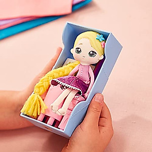 SWEET SEAMS 6" Soft Rag Doll Amazon Exclusive Bundle Pack – 2pc Toy | Disney Princess, Tangled Rapunzel and Art Studio Playset Plus Aladdin-Jasmine Vanity Playset