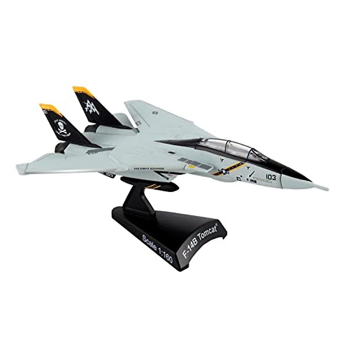 Daron Worldwide Trading Postage Stamp F-14 Tomcat Vf-103 Jolly Rogers 1/16o Scale Airplane Model, 144 months to 1000 months