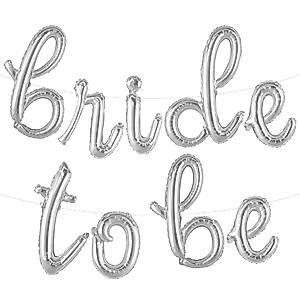 KatchOn, Silver Bride To Be Balloons Script - 16 Inch | Bride To Be Sign for Bachelorette Party Decorations | Bride Balloons, Bridal Shower Decorations | Bride To Be Decorations, Bachelorette Party