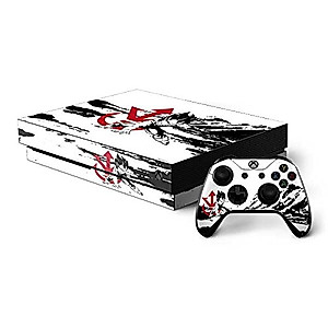 Skinit Decal Gaming Skin Compatible with Xbox One X Console and Controller Bundle - Officially Licensed Dragon Ball Z Vegeta Wasteland Design