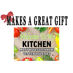 Funny Welcome To My Kitchen Glass Cutting Board Decorative Gift For Mom Design