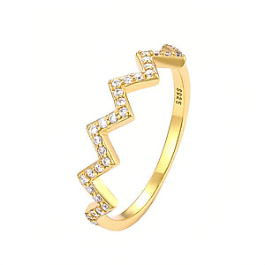 LOVECOM 925 Sterling Silver Wave Rings with Zircon, To My Love Highs and Lows Wave Stacking Ring Specific Inspirational Ring Encouragement Gift for Women Friends