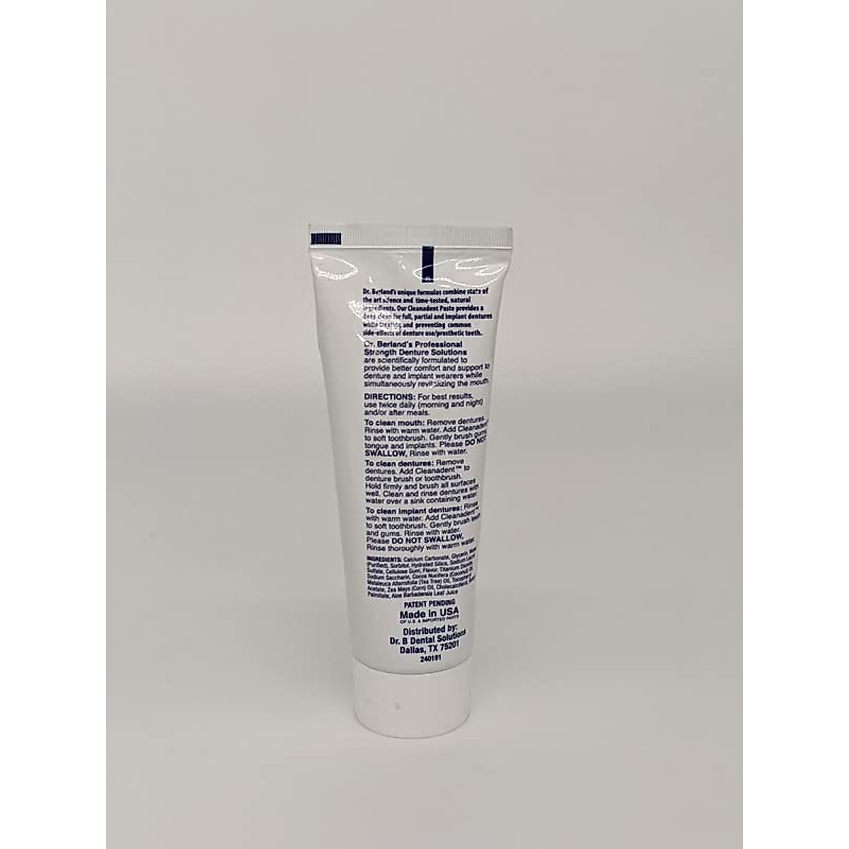 Dr. B Dental Solutions Cleanadent Denture and Gum Toothpaste, Removes Odors Stains Adhesives, Mouth Cleaning Paste, 4 oz 2 Pack